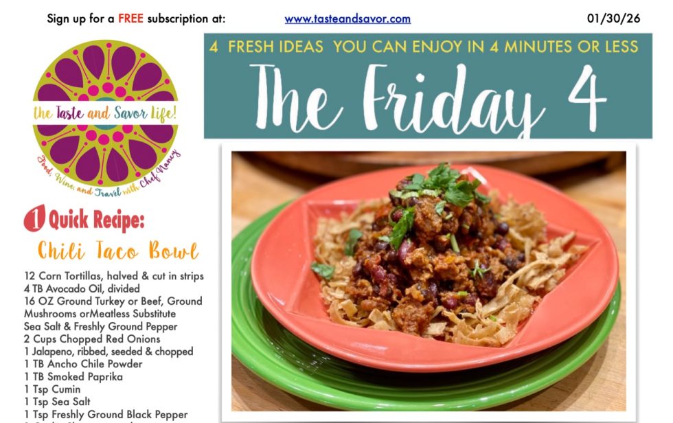 Friday Four – Chili Taco Bowl | Taste and Savor